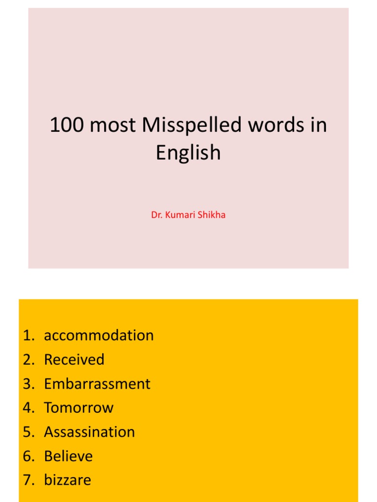 100 Most Missspelled Words in English-1 | PDF