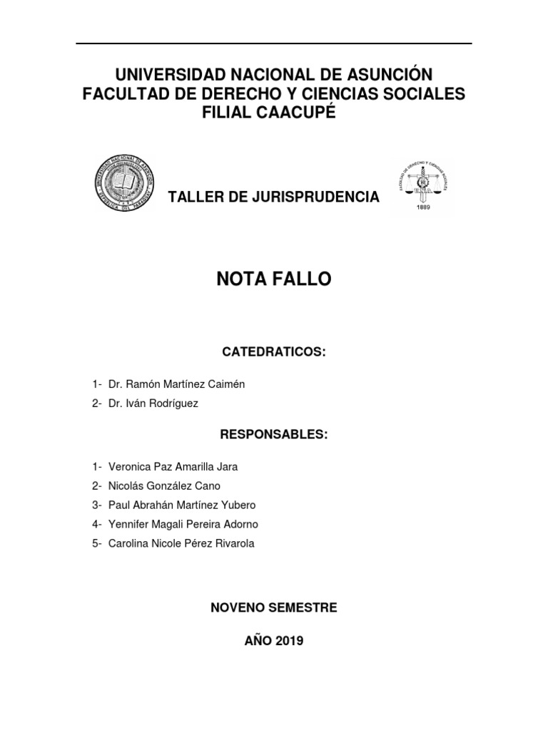 Nota Fallo | PDF | Caso de ley | Debido al proceso