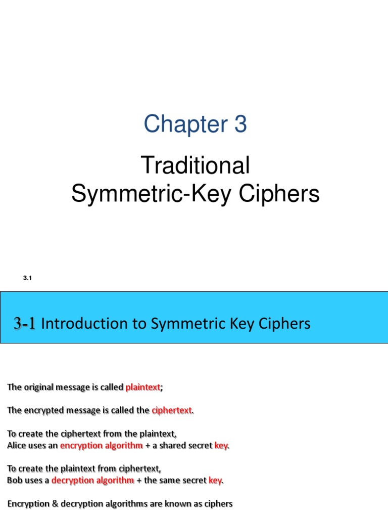 Traditional Symmetric Key Ciphers | PDF | Cipher | Cryptography