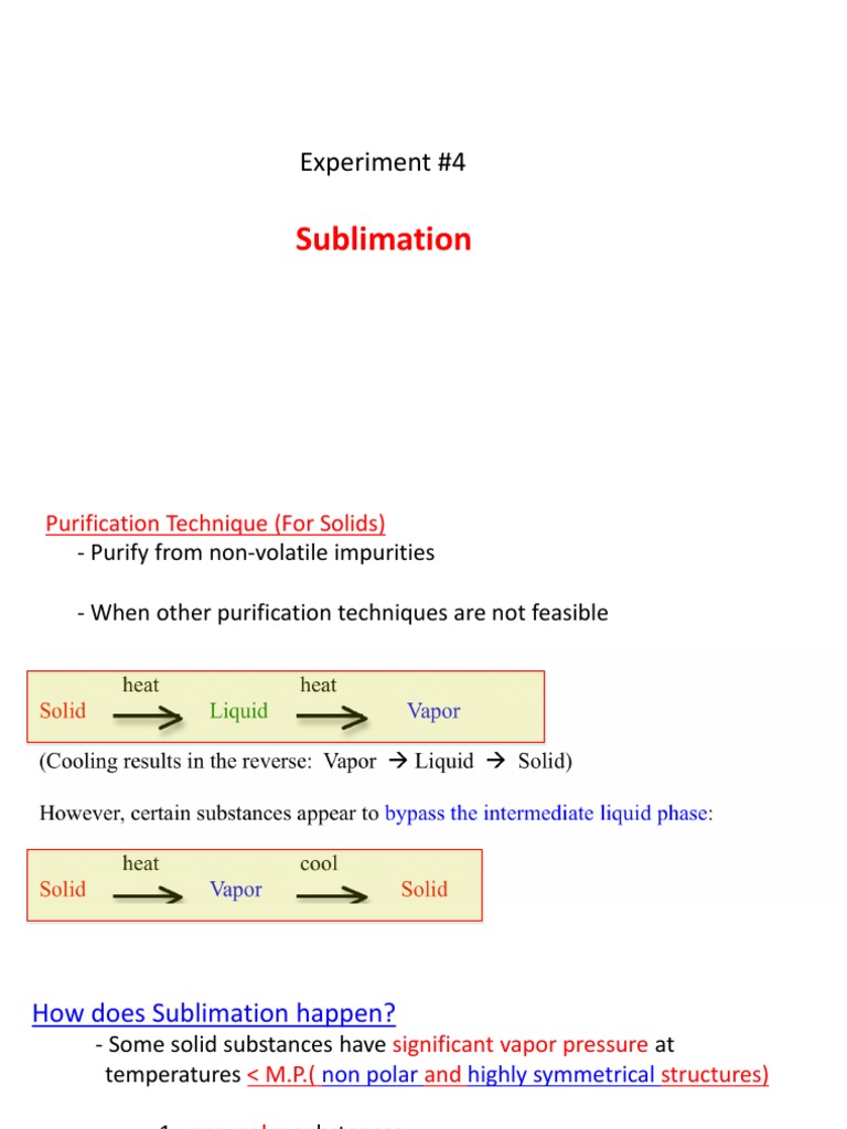 Sublimation: Experiment #4 | PDF