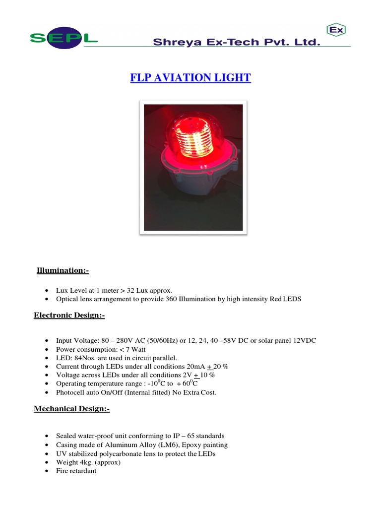 FLP Aviation Light: Illumination | PDF