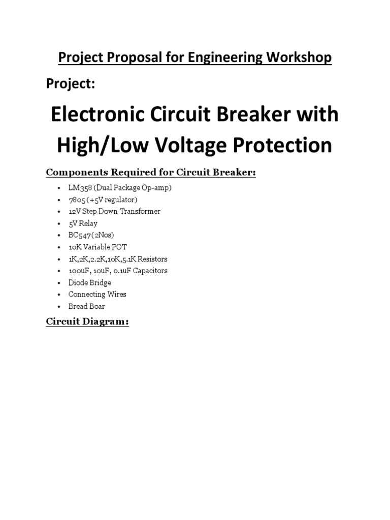 Electronic Circuit Breaker With High/Low Voltage Protection: Project ...