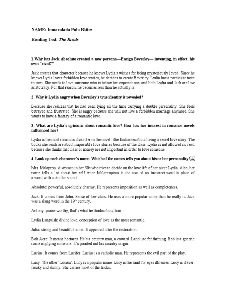 Reading-Test The Rivals | PDF | General Fiction