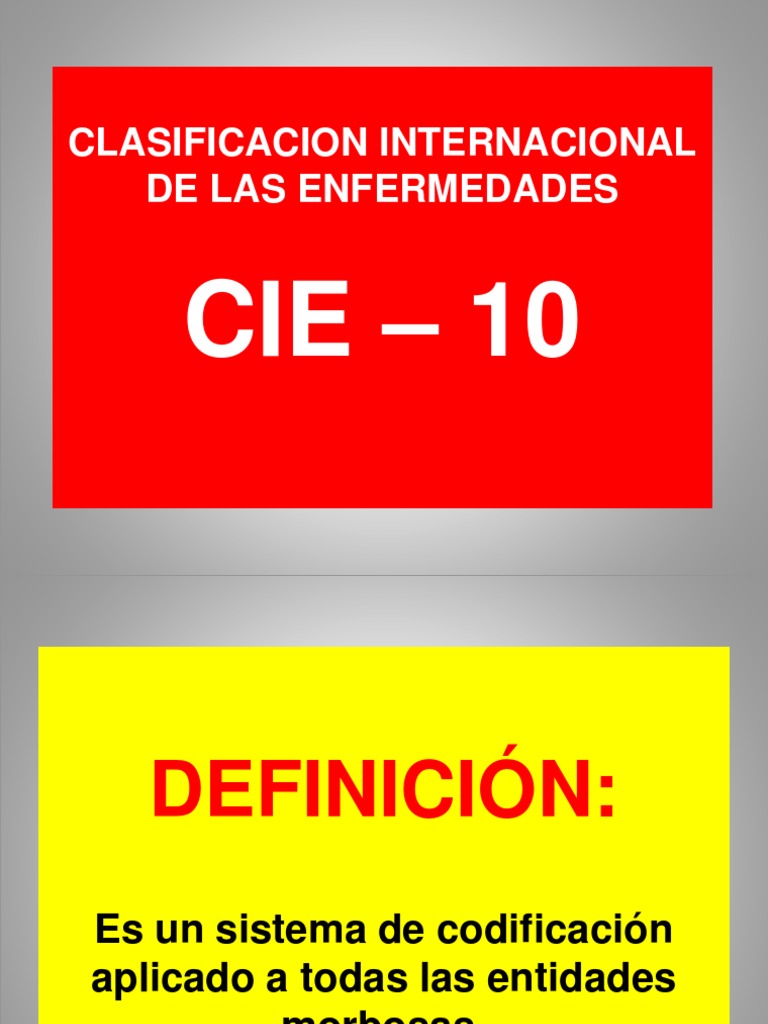 16.1 Cie - 10 | PDF | Clasificación estadística internacional de enfermedades y problemas de ...