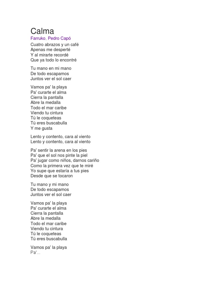 Calma | PDF