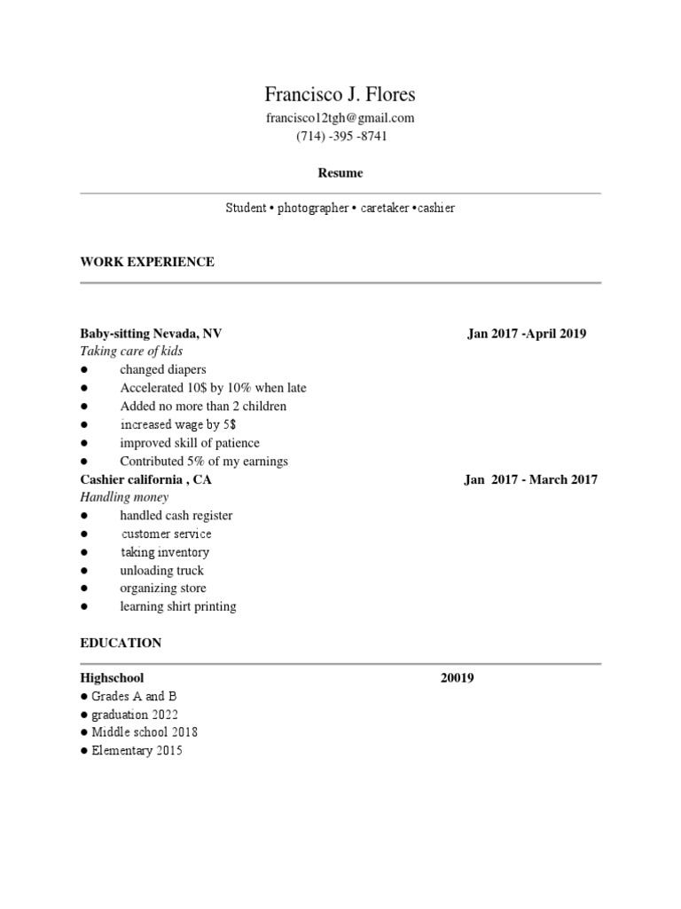 Resume Francisco Flores P | PDF | Career & Growth