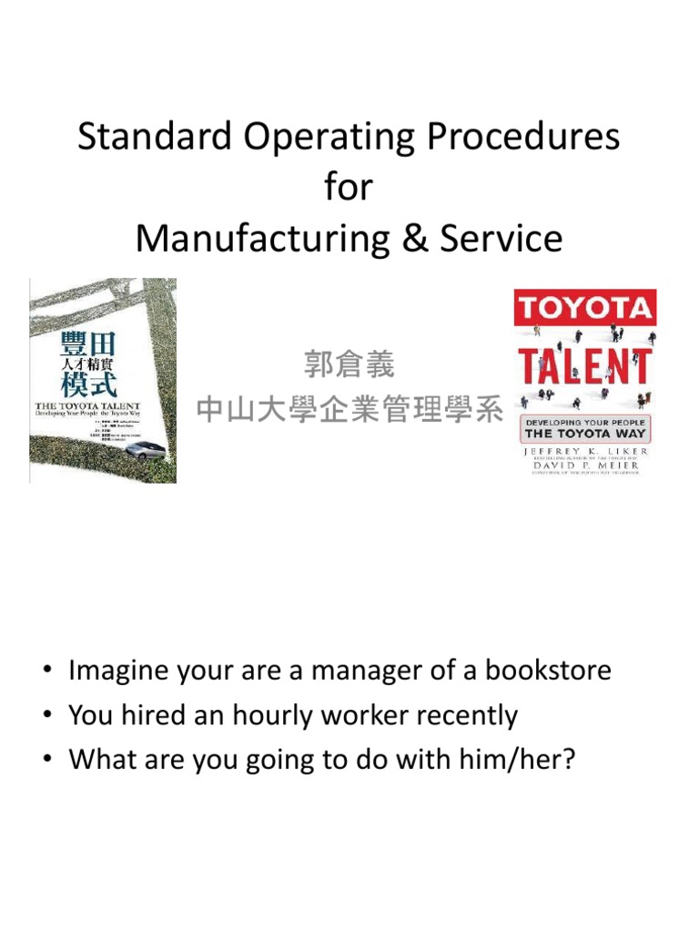Standard Operating Procedures For Manufacturing & Service | PDF ...