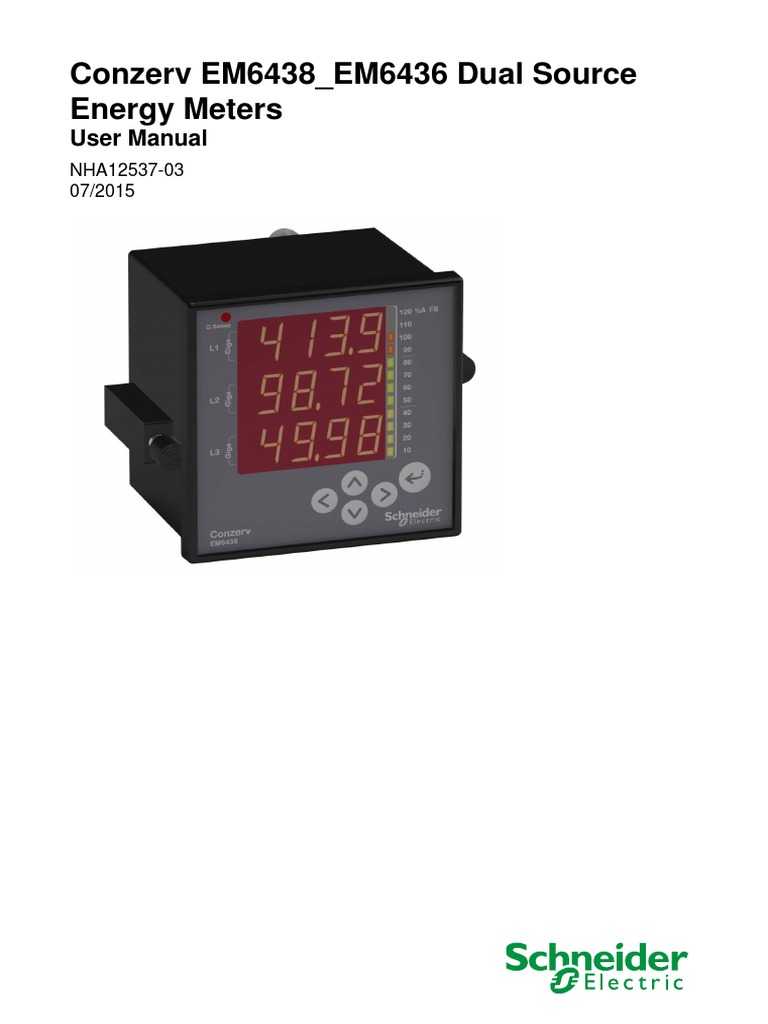 Conzerv EM6438 - EM6436 Dual Source Energy Meters: User Manual | PDF ...