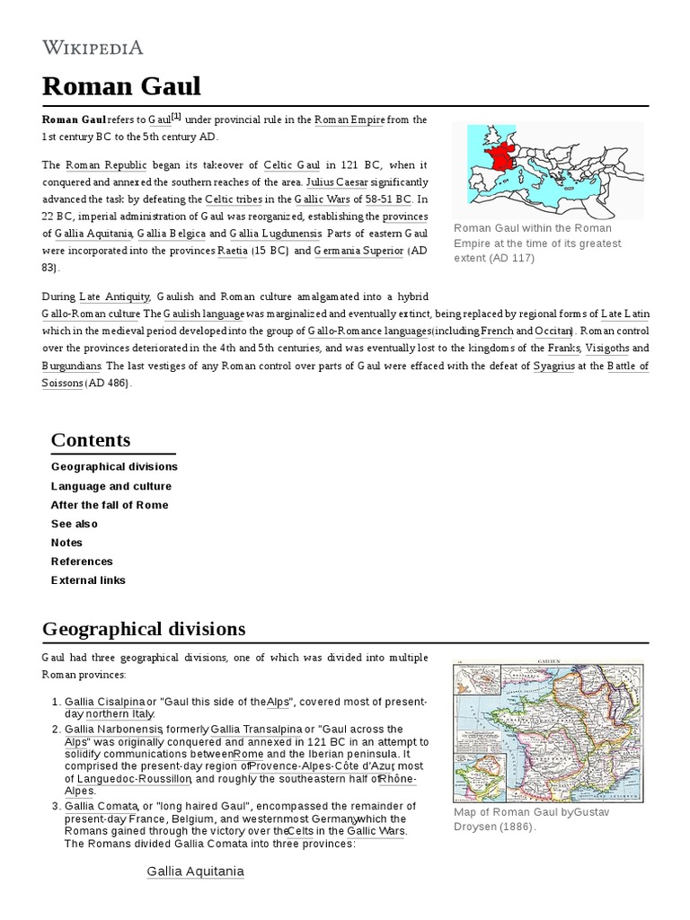Roman Gaul Refers To Gaul | PDF | Gaul | Ancient Europe