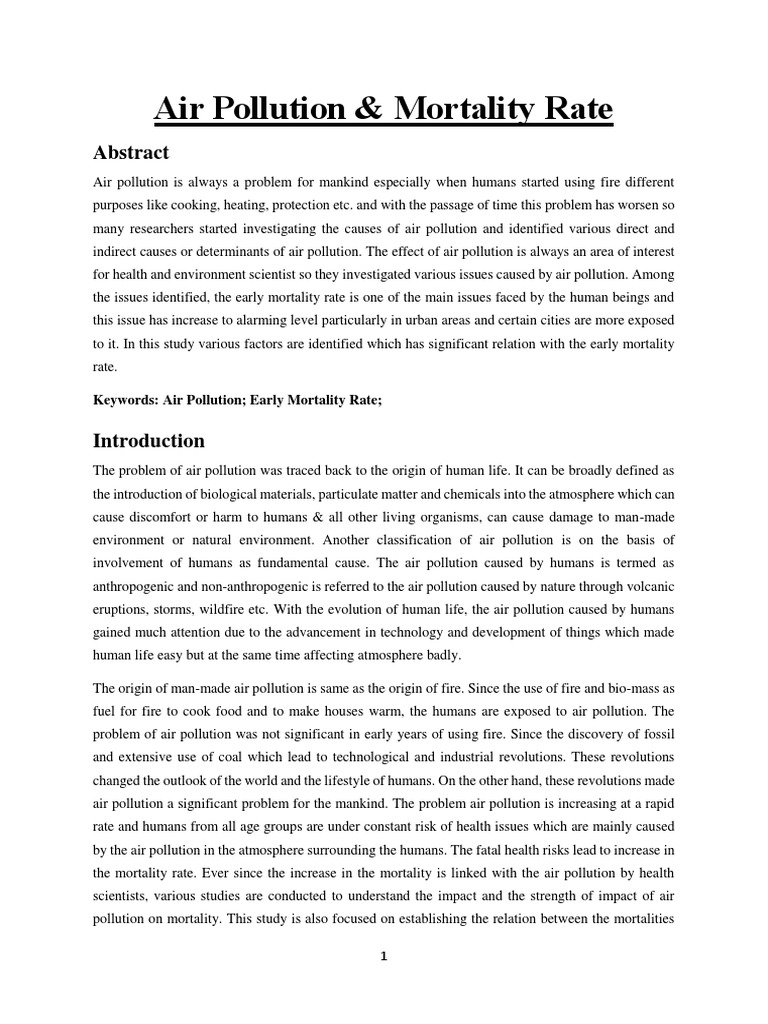 Air Pollution and Moratlity | Download Free PDF | Air Pollution ...