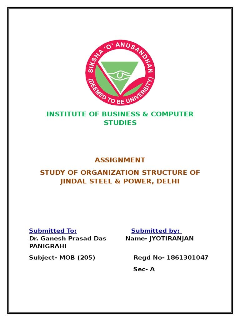 Assignment Front Page | PDF