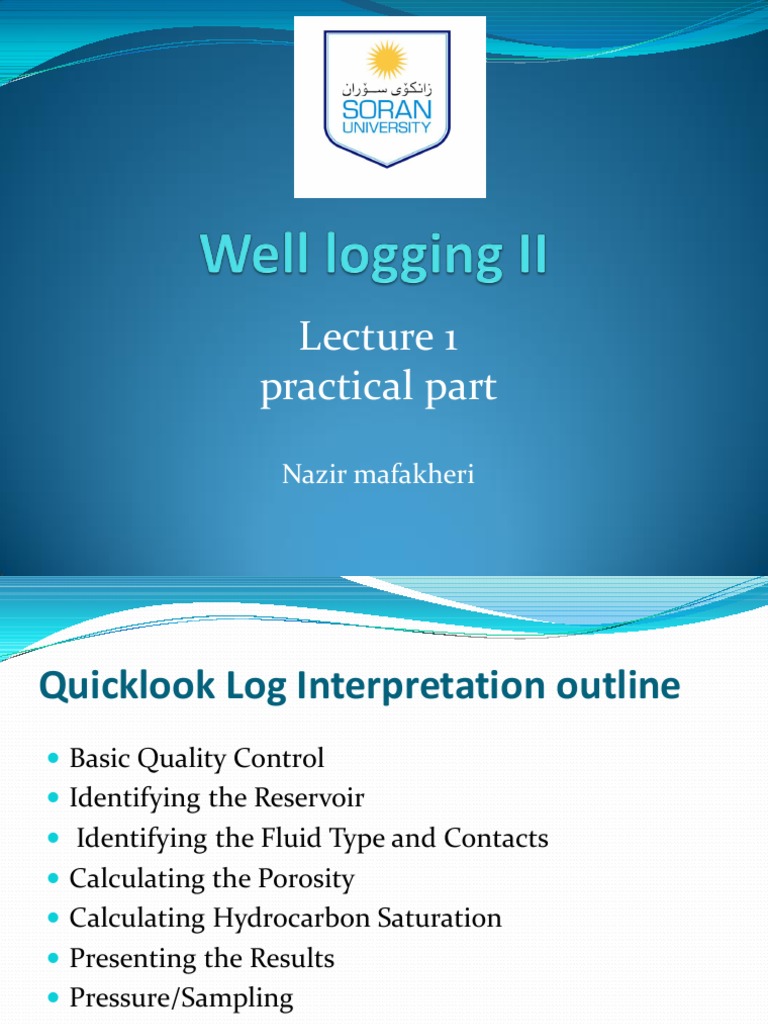 Quick Look Log Interpretation | PDF | Petroleum Reservoir | Porosity