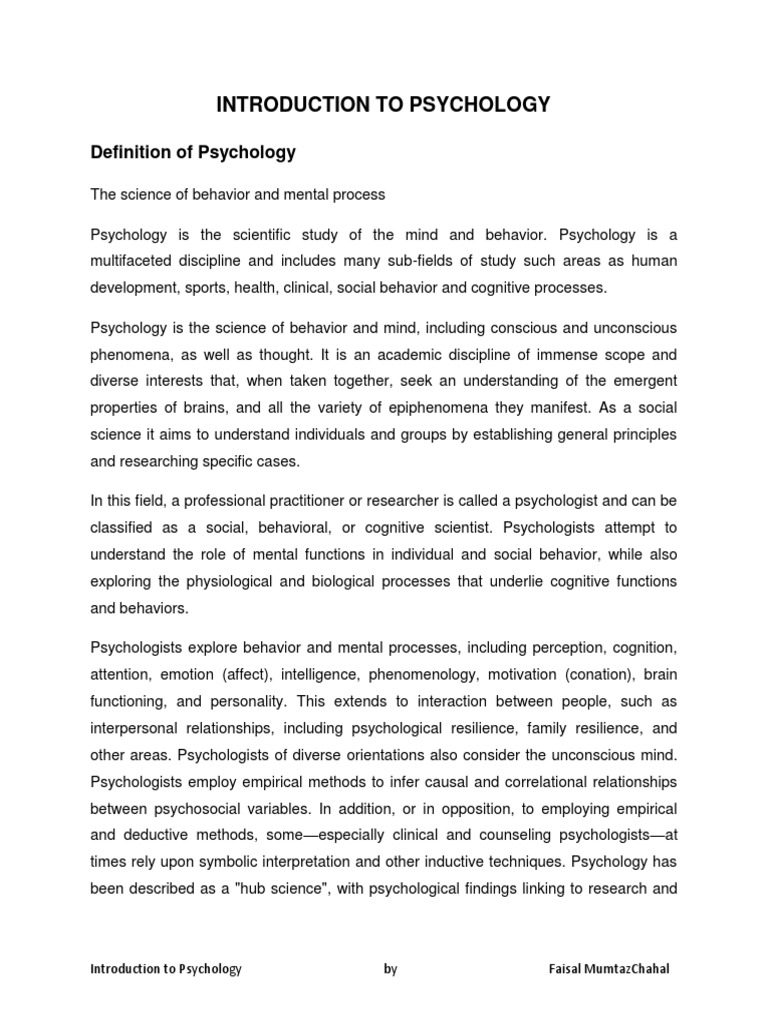 Introduction To Psychology | PDF | Classical Conditioning | Id