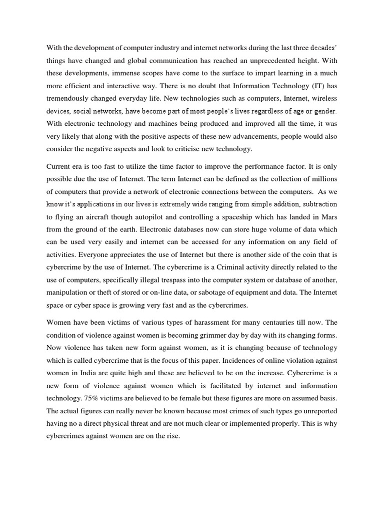 Cyber Crime Research Paper | PDF | Cybercrime | Information Technology