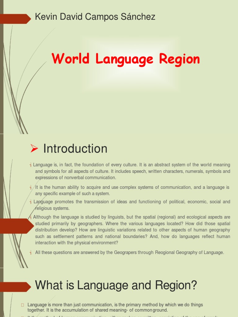 World Language Region | PDF | Geography | Communication
