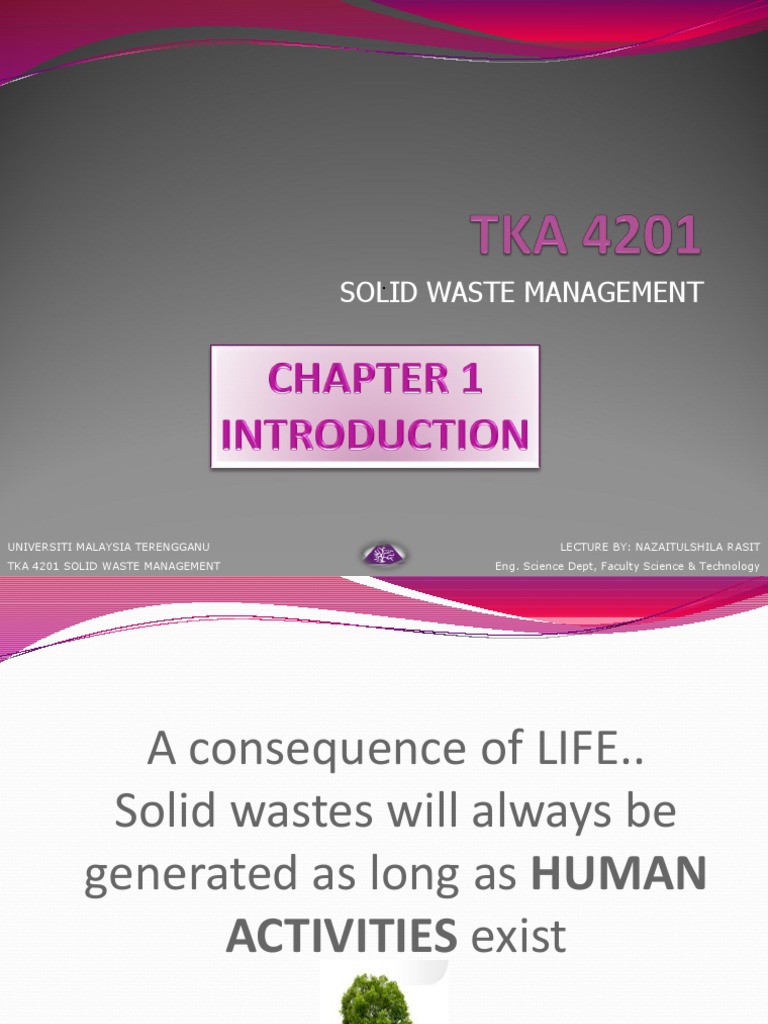 Solid Waste Management Tka 4201 Lecture Notes 1 | PDF | Municipal Solid ...