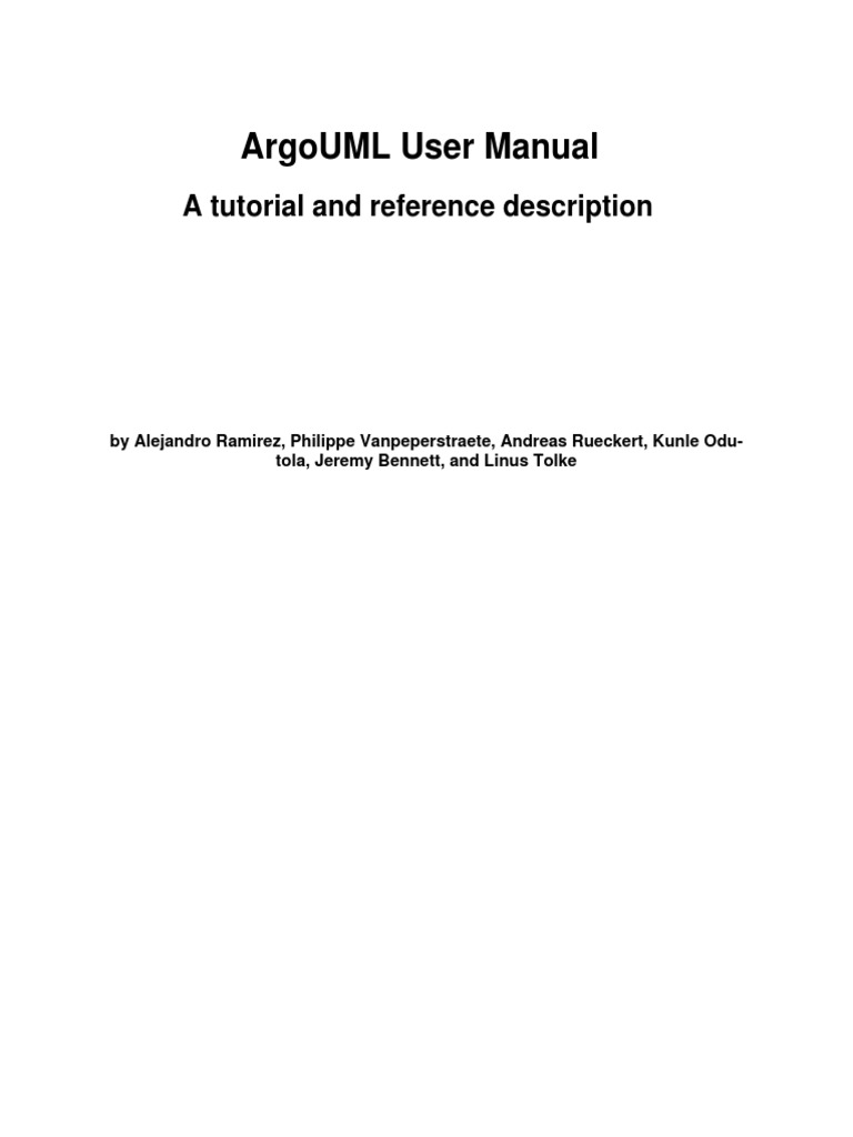 Argouml User Manual: A Tutorial and Reference Description | PDF | Use Case | Button (Computing)