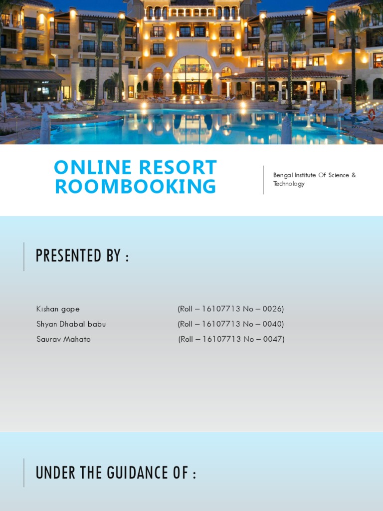 Online Resort Room Booking | PDF | Application Software | Online And ...