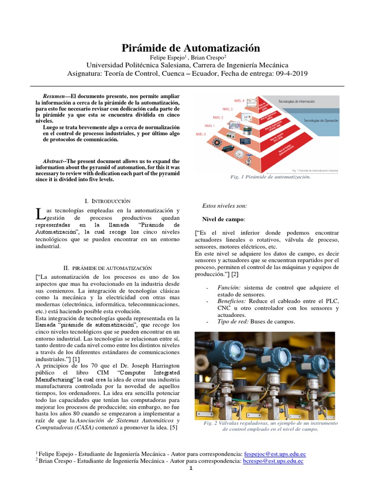 Pirámide de Automatización | Scada | Planificación de recursos ...