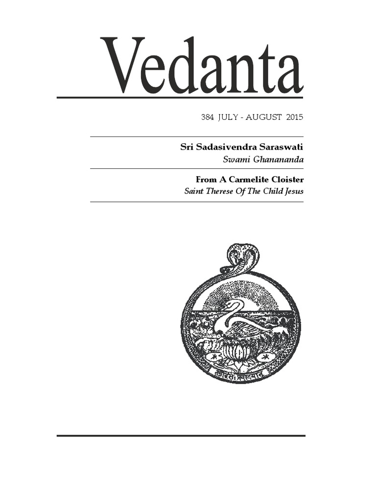 Sri Sadasivendra Saraswati: Swami Ghanananda | PDF | Vedas | Monism