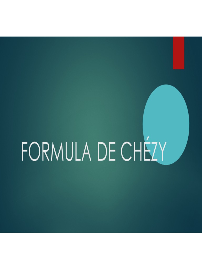 Formula De Chézy Con Aplicacion Pdf