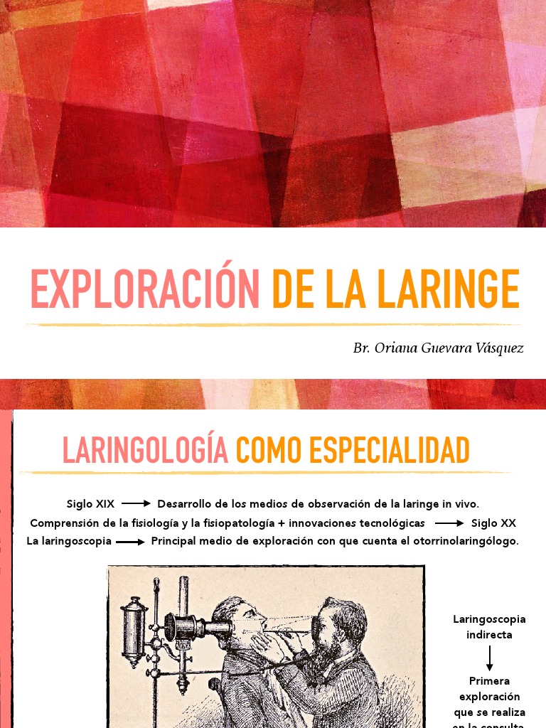 Exploración de La Laringe | PDF | Endoscopia | Especialidades Medicas
