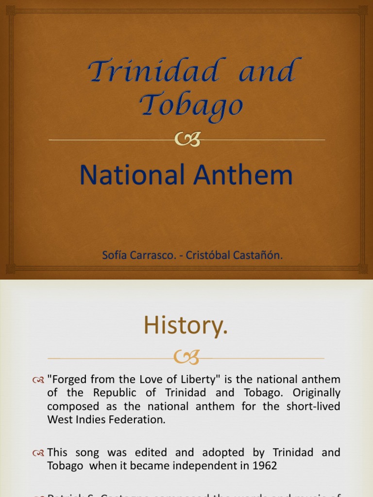 Trinidad & Tobago Anthem History | PDF