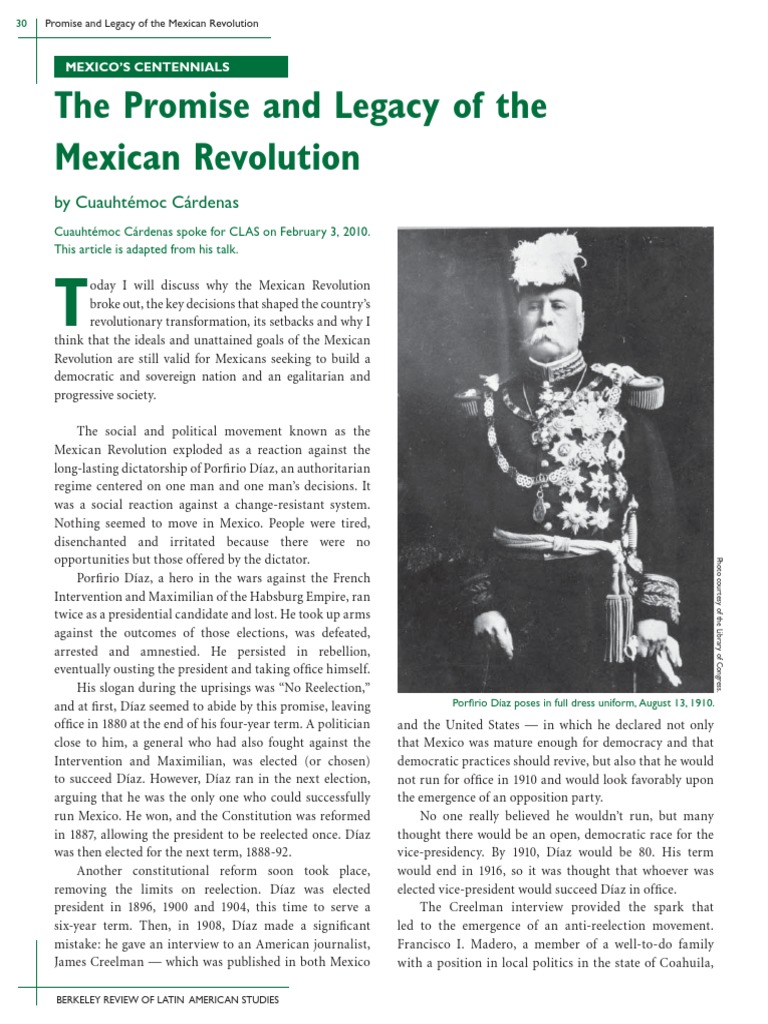 The Promise and Legacy of The Mexican Revolution (Suggested) | PDF ...