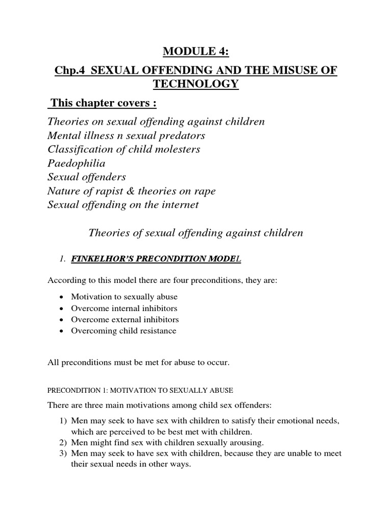 Chapter 4 Criminal Psychology | PDF | Pedophilia | Child Pornography