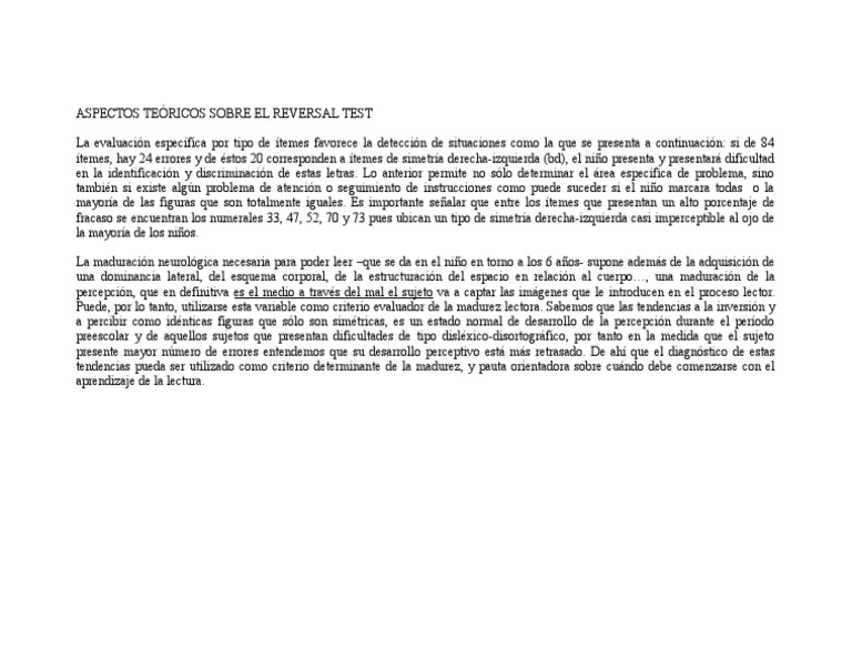 Reversal Test | Descargar gratis PDF | Percepción | Ciencias del ...