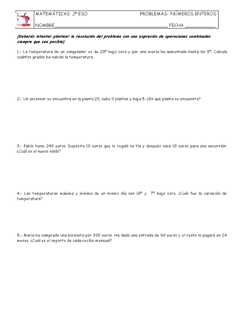 Problemas Enteros2 | PDF