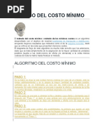 Ejemplo Del Método Del Costo Mínimo | PDF | Negocios | Tecnología