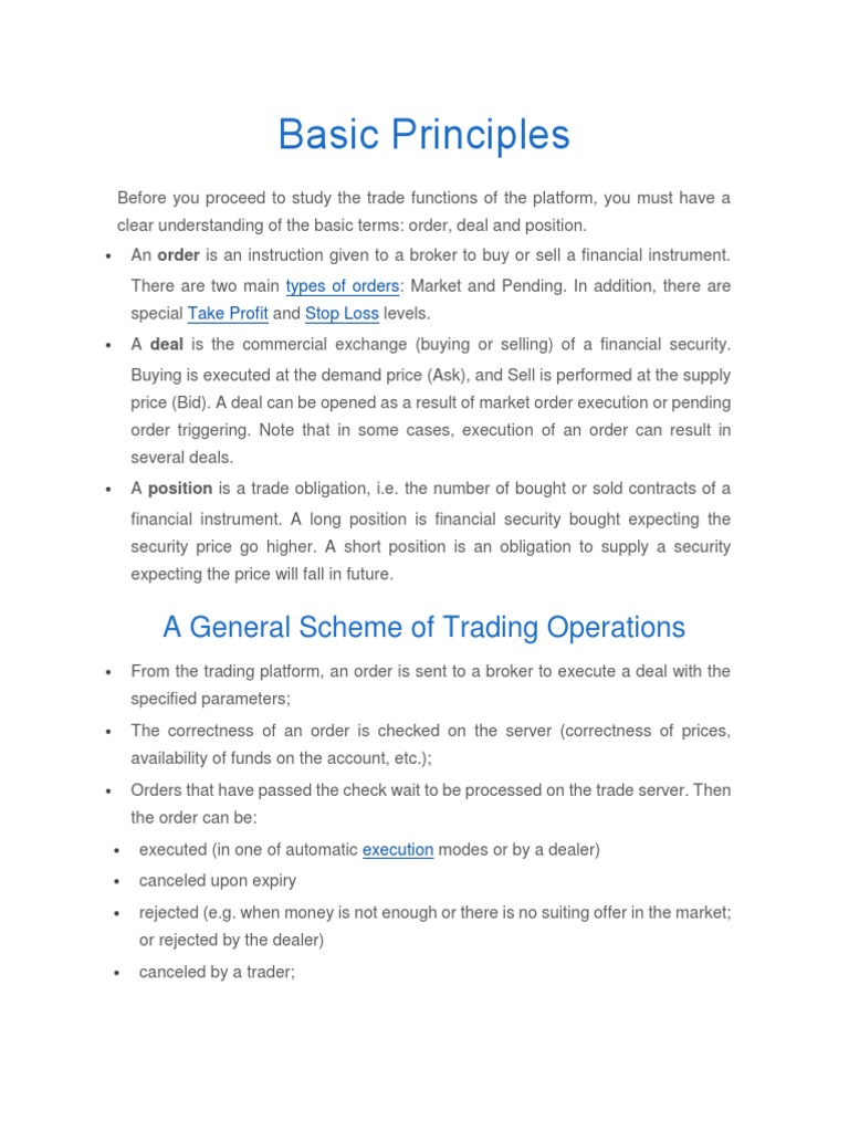 Basic Trading Terms | PDF | Order (Exchange) | Business Law