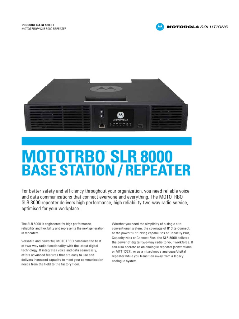 Slr8000 Datasheet Eng Lor | PDF | Radio | Electrical Engineering