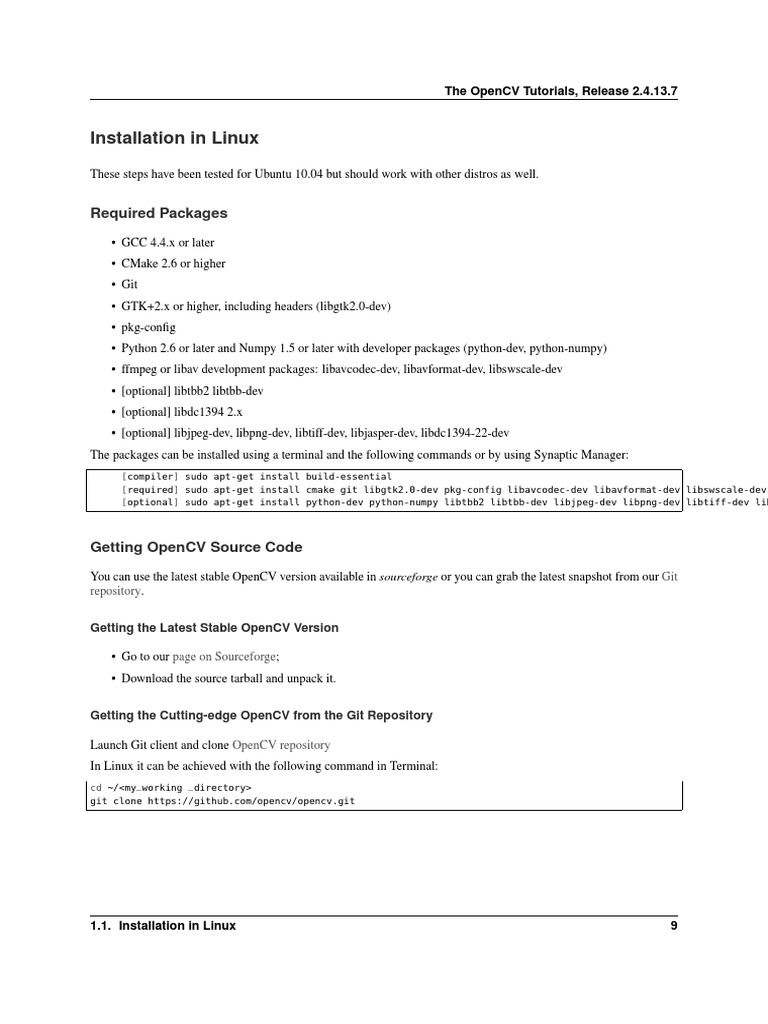 Opencv Linux Install | Download Free PDF | Linux | Operating System Families