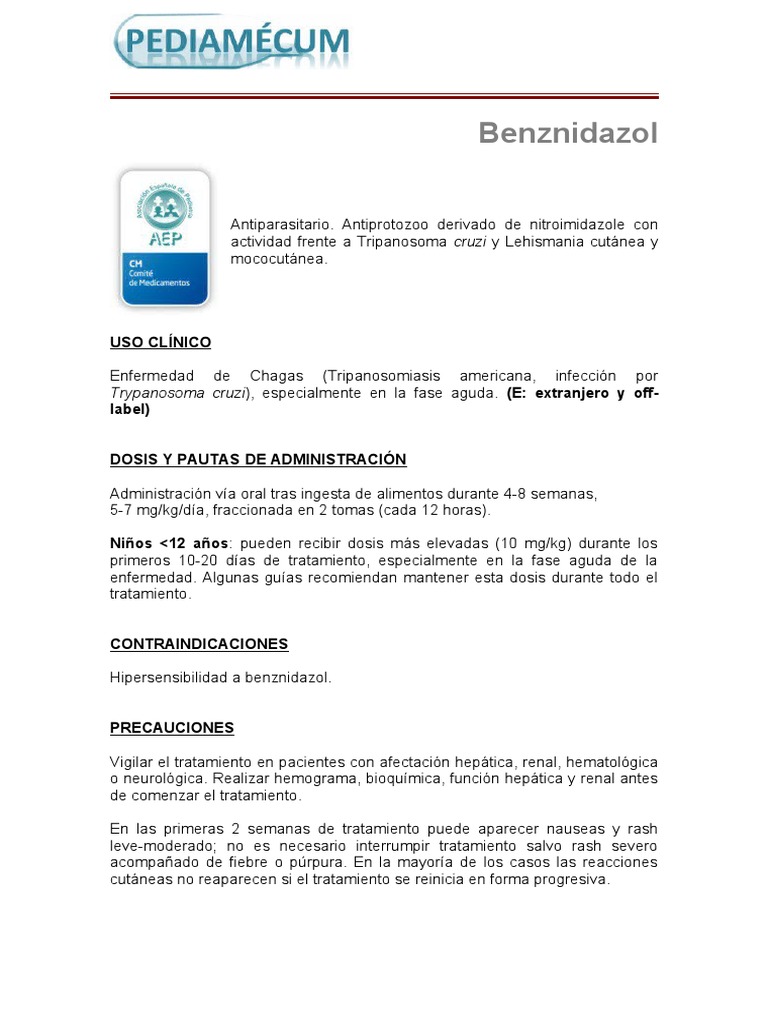 Benznidazol | PDF | Especialidades Medicas | Medicina CLINICA