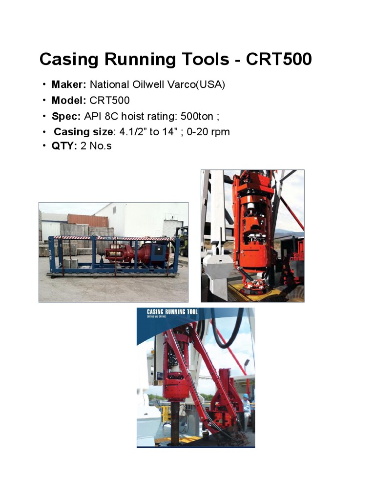 Casing Running Tools - CRT500 | PDF | Nature