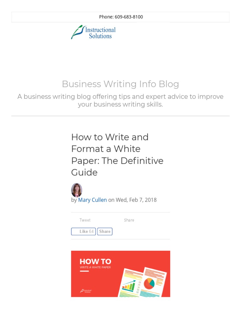 How To Write and Format A White Paper - The Definitive Guide | PDF ...