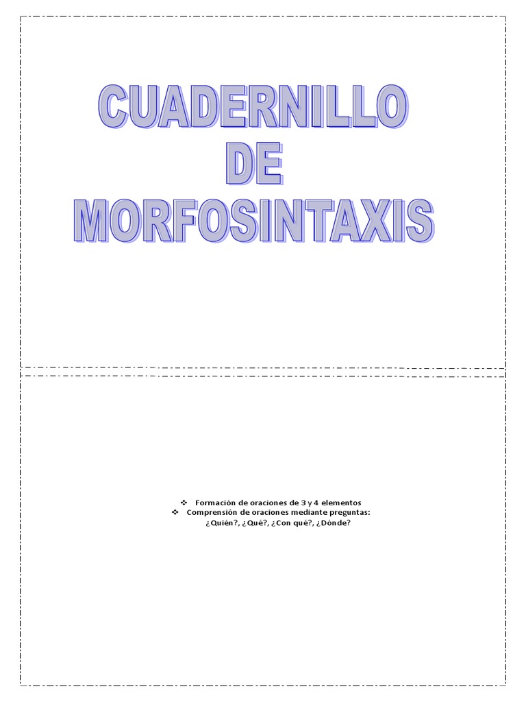 Cuadernillo de Morfosintaxis | PDF