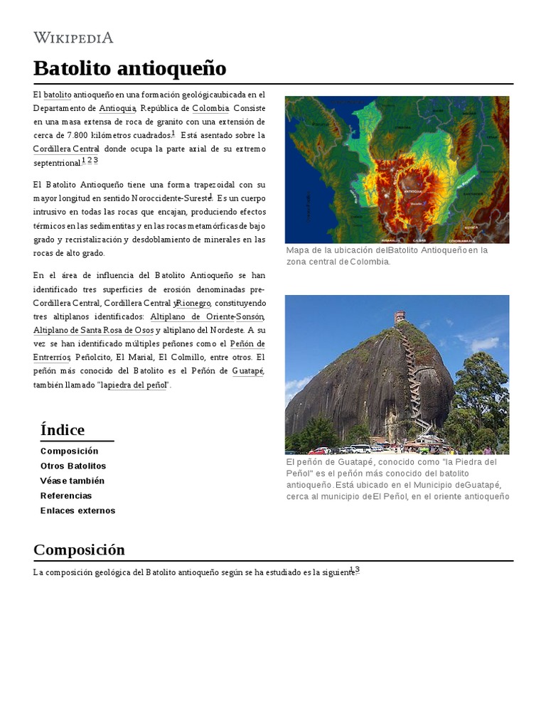 Batolito Antioqueño | PDF | Rocas | Earth Sciences