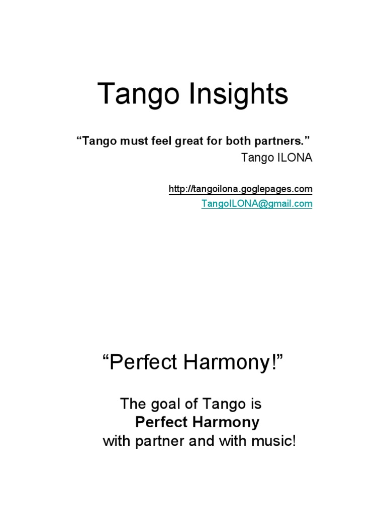 Tango Harmony: Rules & Quotes | PDF | Tango | Dances