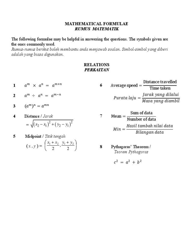 Rumus Matematik pt3 | Download Free PDF | Area | Euclidean Plane Geometry