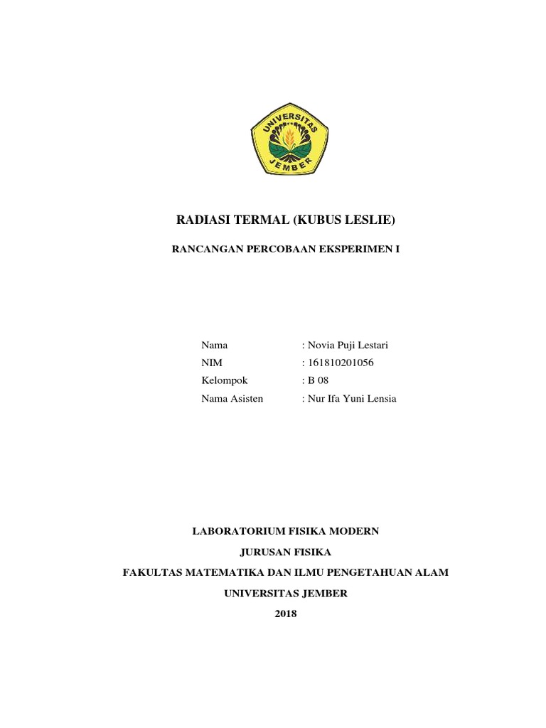 Eksperimen Radiasi Termal Kubus Leslie | PDF | Teknologi & Rekayasa