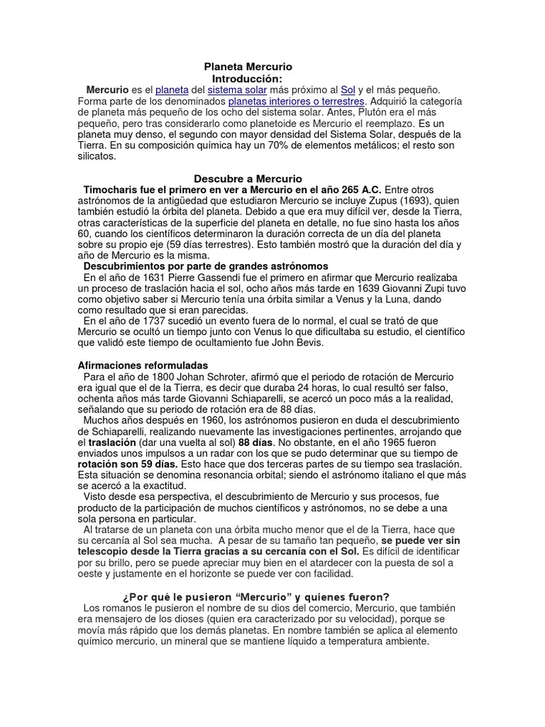 Esqueleto Basico para HTML | PDF | Planeta mercurio) | Atmósfera