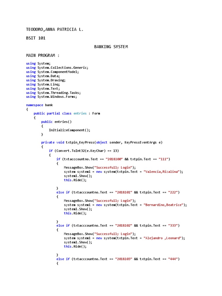 Banking System Teodoro | PDF | Java Specification Requests ...