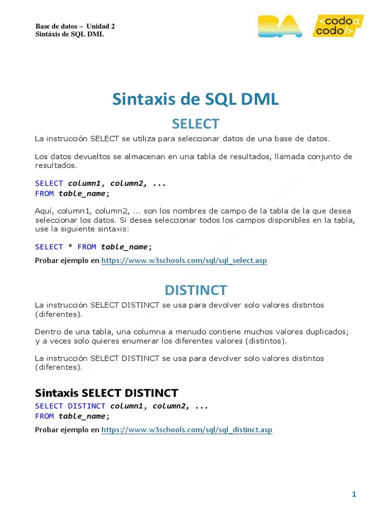 Sintaxis para MySQL | PDF | SQL | Tabla (base de datos)