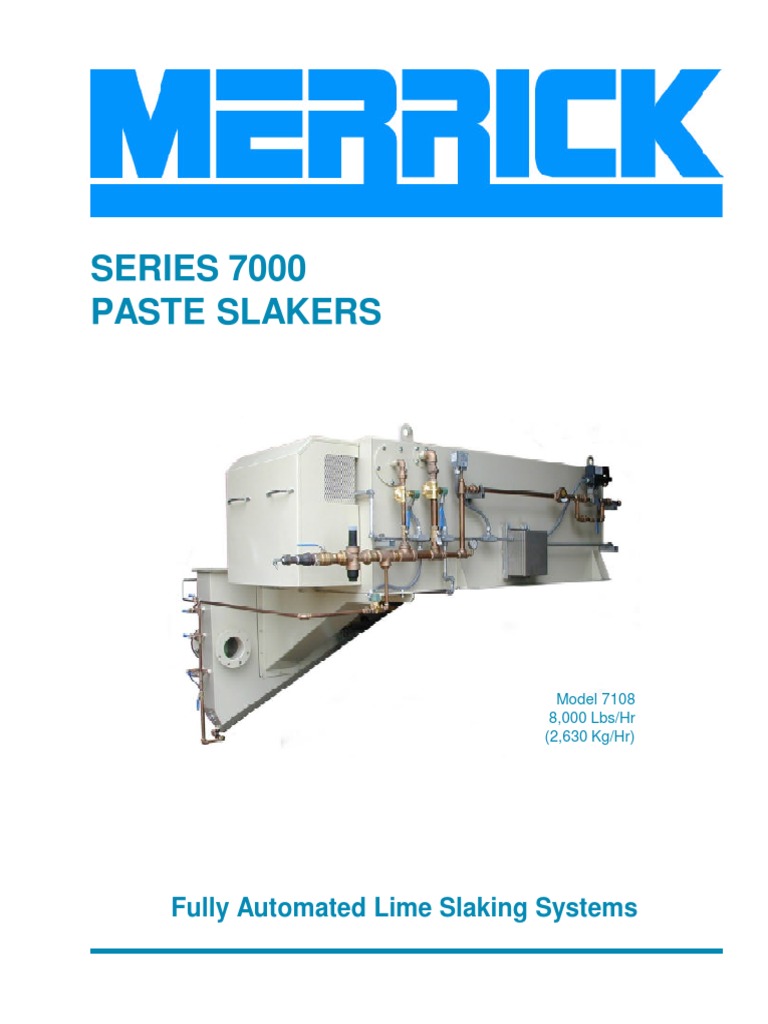 SERIES 7000 Paste Slakers: Fully Automated Lime Slaking Systems | PDF ...