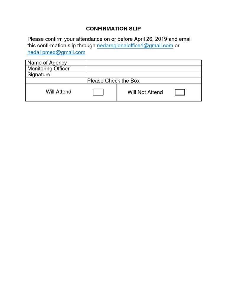 Confirmation Slip | PDF | Cyberspace | Email