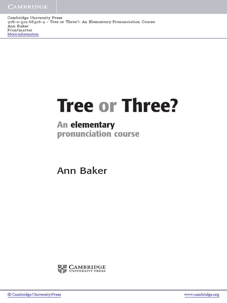 Tree or Three An Elementary Pronunciatio PDF | PDF | Books | Languages
