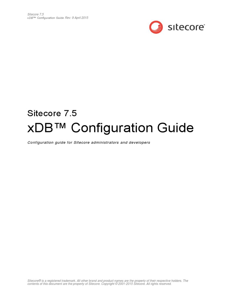 Xdb™ Configuration Guide Sitecore 7 5 Pdf Mongo Db Scalability